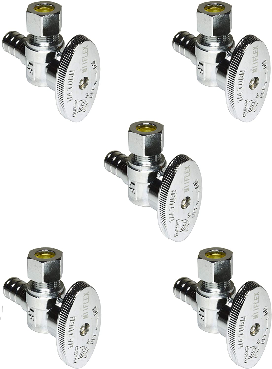 Heavy Duty Chrome Plated Brass 1 4 Turn Angle Valve 1 2 PEX B In X 3 8 Heavy Duty Chrome Plated Brass 1 4 Turn Angle Valve 1 2 PEX B In X 3 8
