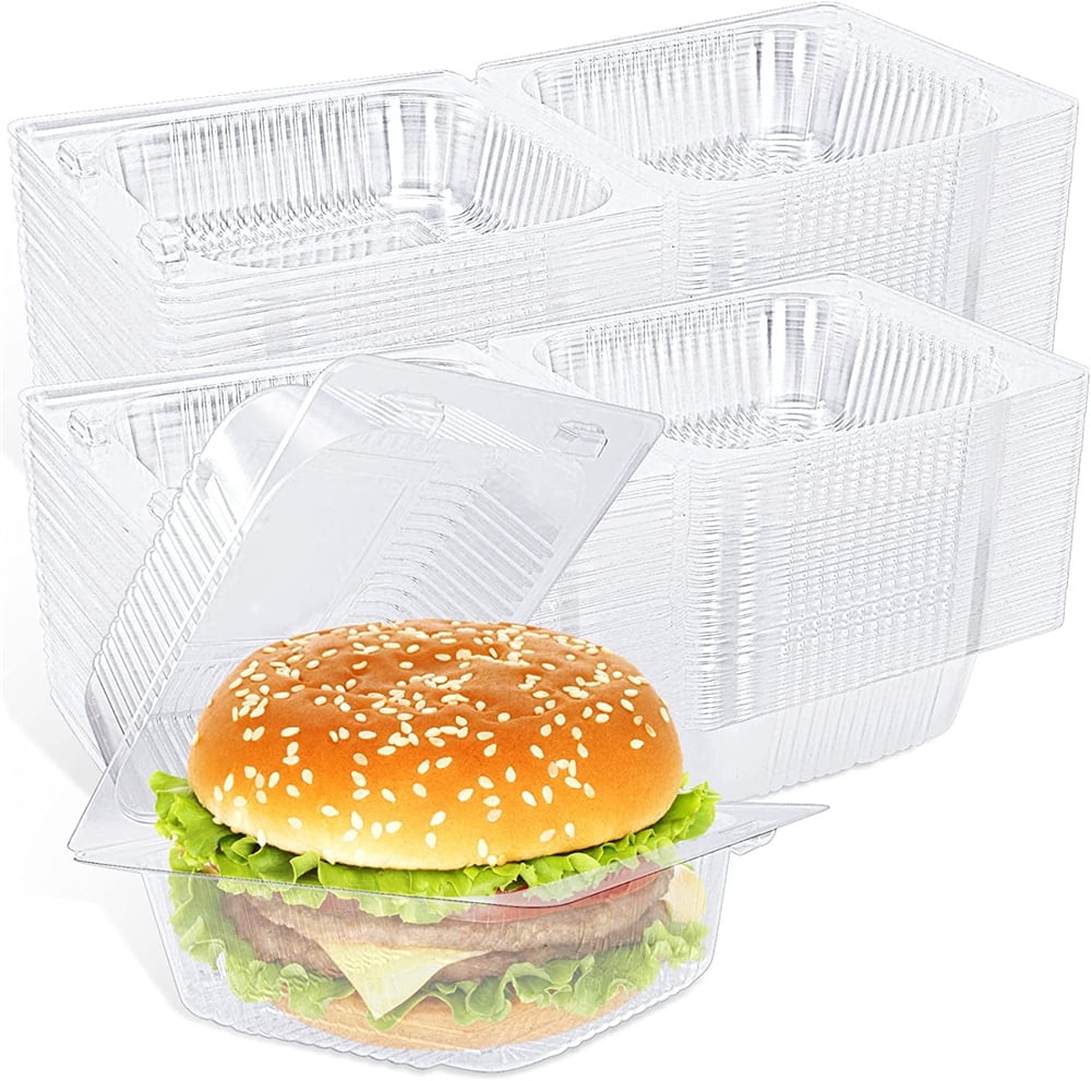 NOGIS 100 PCS 5 x 5 Inch Clear Plastic Take out Containers,Disposable ...