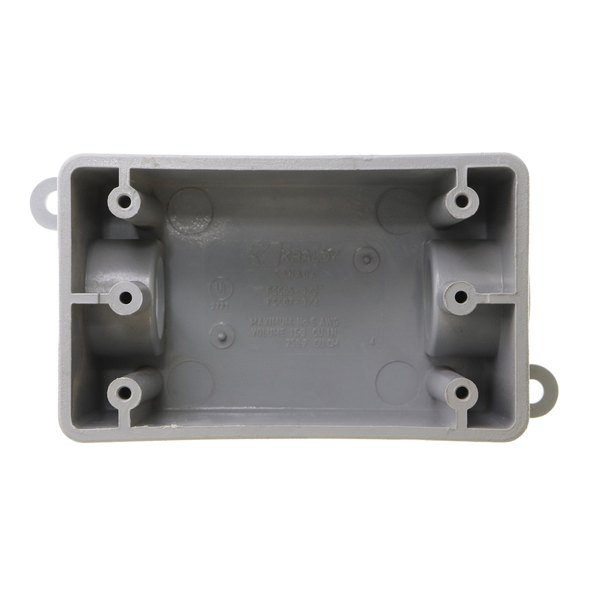 Kraloy FSC05 078226 Non-Metallic PVC FSC Electrical Box, One-Gang, 1/2 ...