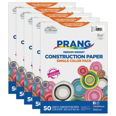 Prang Construction Paper, Medium Weight, Bright White, 12" x 18", 100 ...