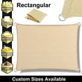 5' x 8' Beige Straight Edge Sun Shade Sail, Rectangle Awning Outdoor ...