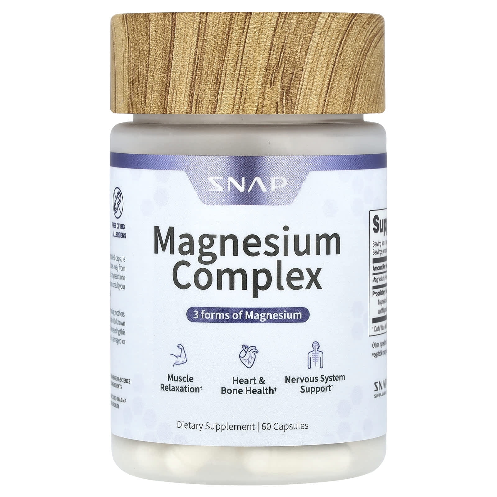 Snap supplements Magnesium Complex 60ct | Bodega Aurrera en línea