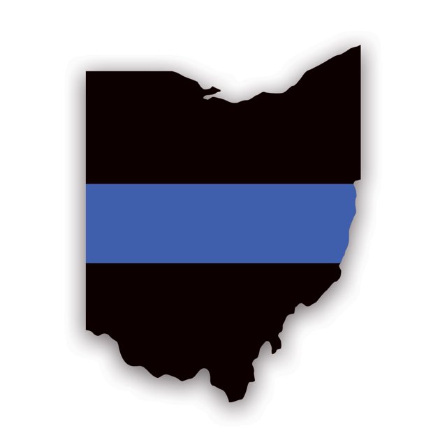 Ohio State Shaped The Thin Blue Line Sticker Decal - Self Adhesive ...
