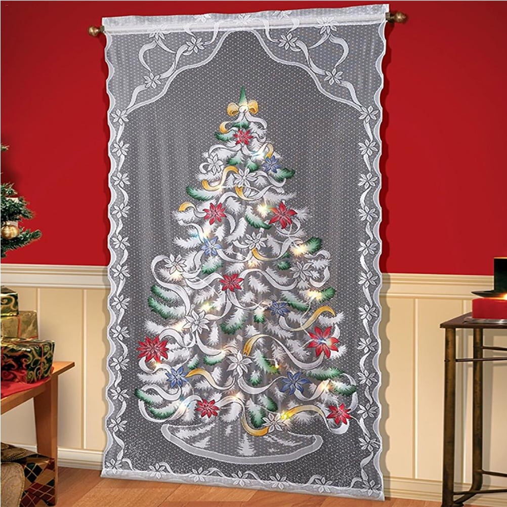 Click here for Estink Christmas Lace Curtains Led Light§led Half... prices