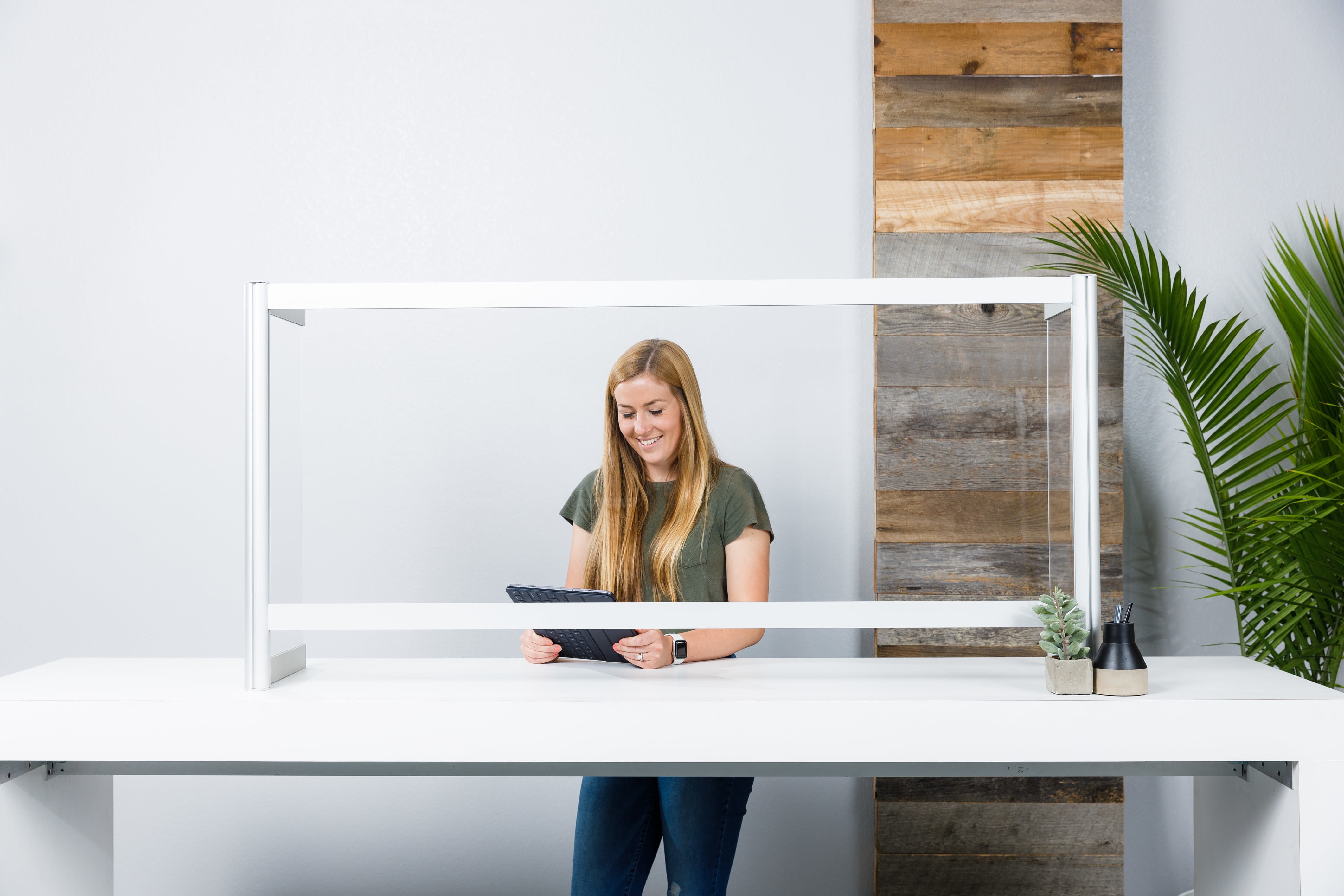 Surround Protective Sneeze Guard, Clear Acrylic Plexiglass Shield with ...