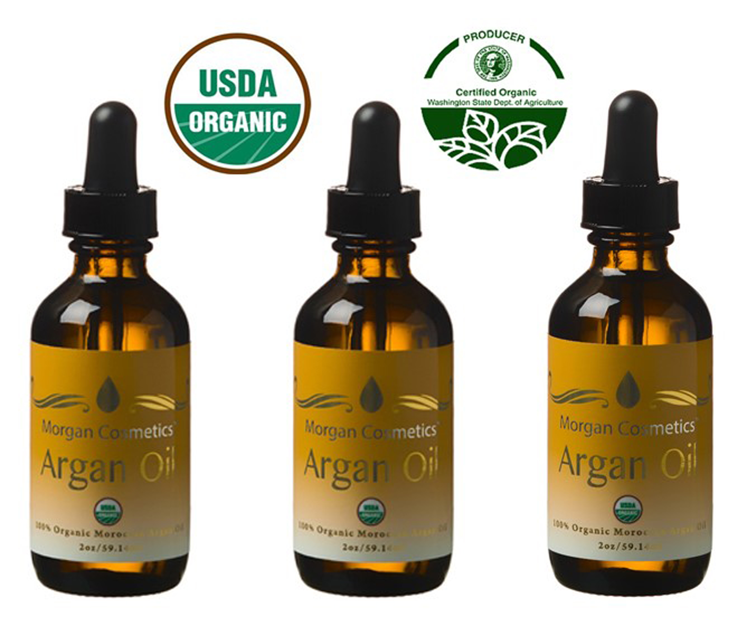 Morgan Cosmetics 100% Organic Rejuvenating Argan Oil 3 Pack Bundle ...
