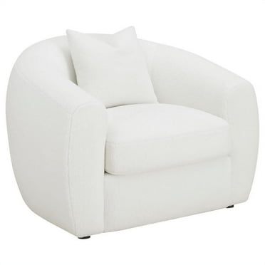 Corliss Accent Armchair with Upholstered Arched Arms, Beige Chenille ...