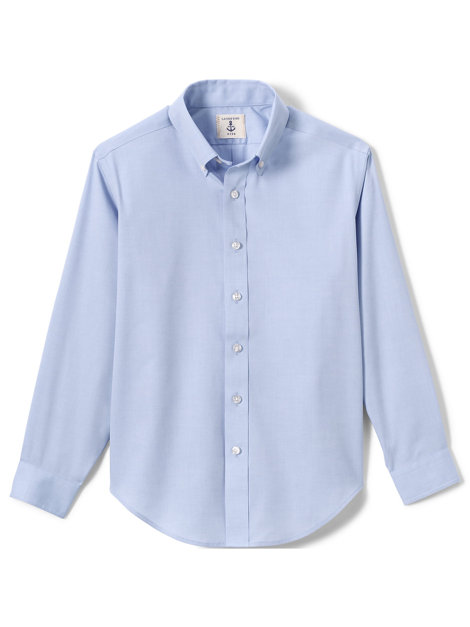 Lands' End School Uniform Boys Long Sleeve No Iron Pinpoint Dress Shirt ...