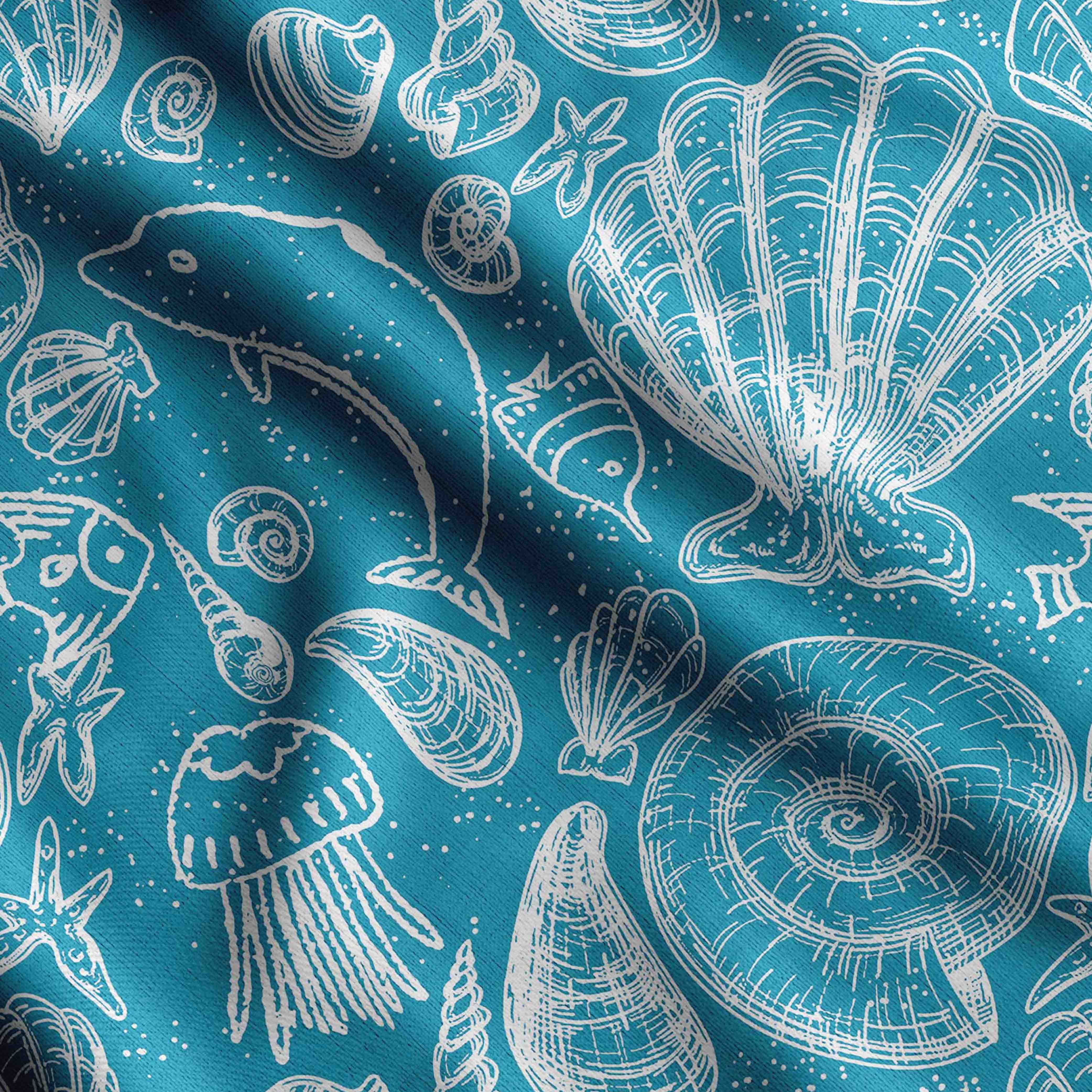 Soimoi Sea Shell Print,Cotton Cambric, Quilting Fabric Sold by The Yard ...