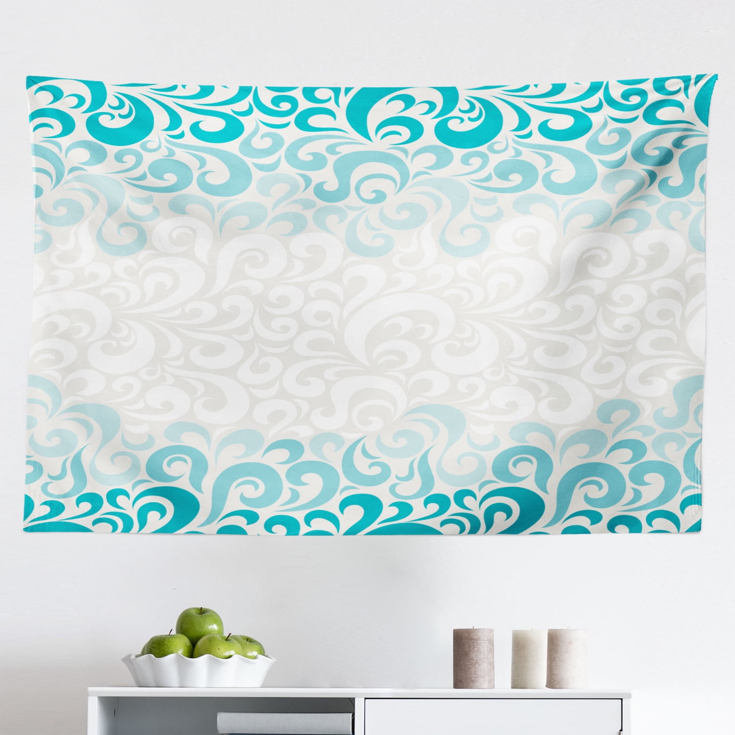 Turquoise Tapestry, Abstract Triangle Shape in Modern Contemporary ...