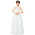 Lace Back Halter Flower Girl Dresses Junior Pageants Wedding Reception ...