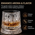 360°Rotating Crystal Glass Rotating Whiskey with Unique Relief Base ...