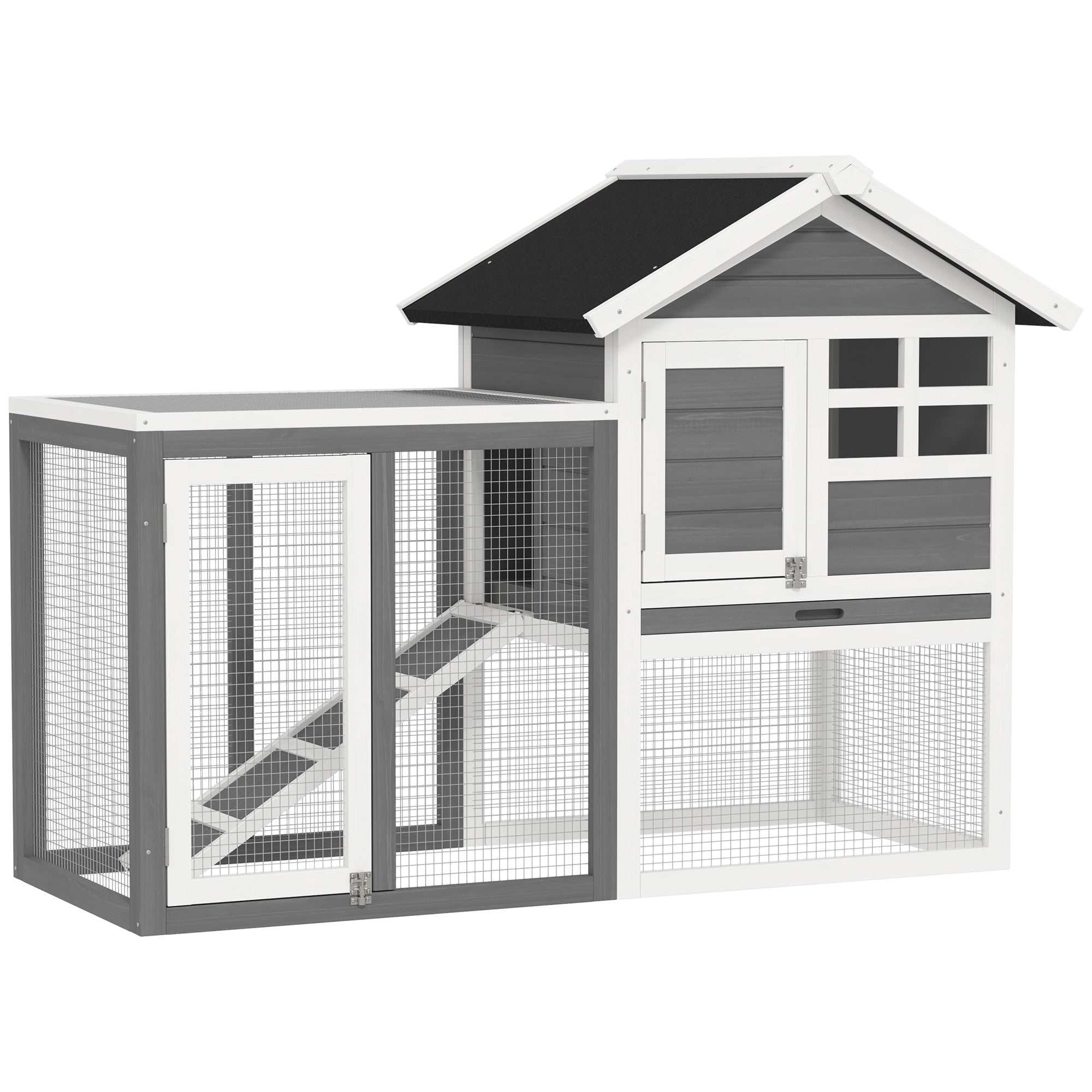 Click here for Pawhut 49 Wooden Rabbit Hutch With Screened Run  G... prices