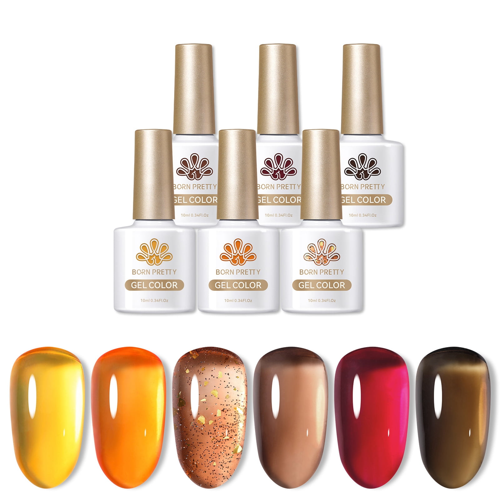 Mightlink 6Pcs 10ml Manicure Gel Sets Lasting High Gloss Shine Non ...