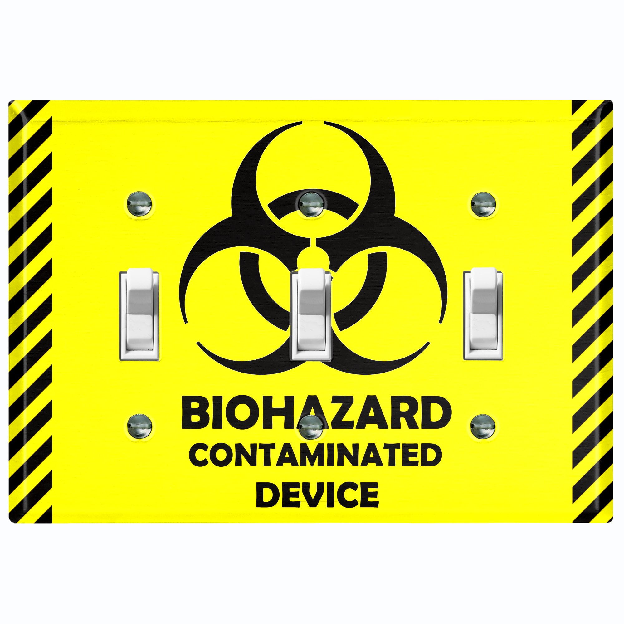 Metal Light Switch Plate Cover Yellow Contaminated Biohazard Sign ...