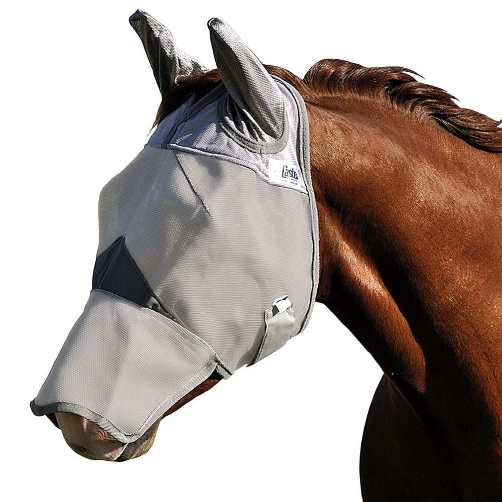 Yearling Cashel Crusader Fly Mask Mule Donkey Long Nose W/ Ears Grey ...