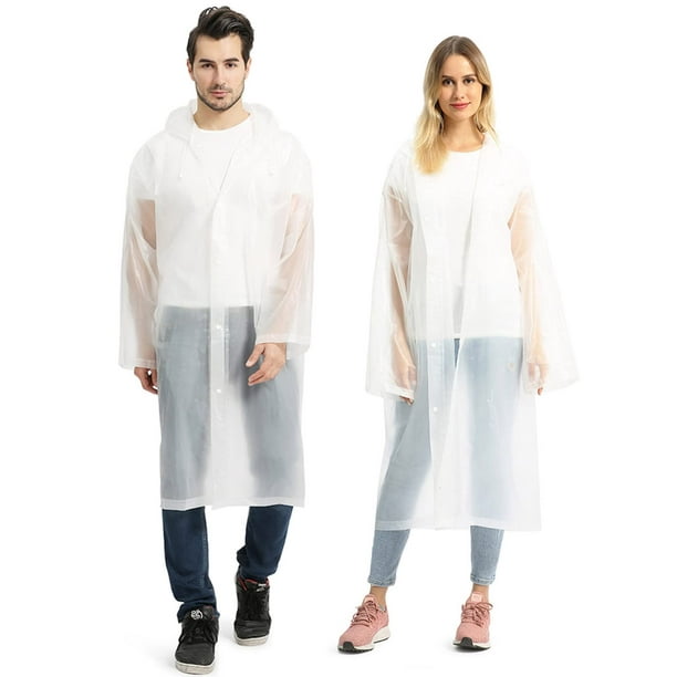 EMOKING 2 Pack Raincoats for Adults Reusable, EVA Rain Ponchos ...