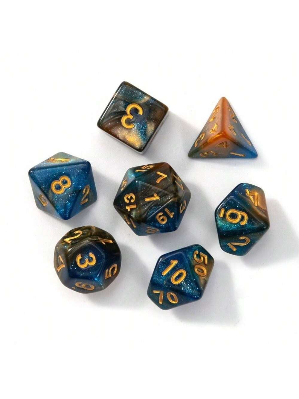 7Pcs/set Multifaceted Digital Dice Set Acrylic Table Game Opaque ...