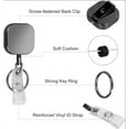 2 Pack Retractable Keychain, 8oz Retraction, Dark Gray ID Badge Reel ...