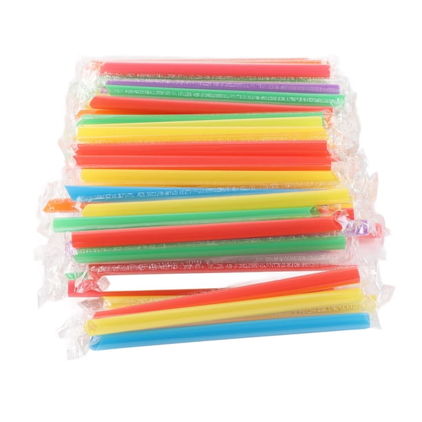 Disposable Straws,100 Pcs Disposable Plastic Juice Straws Plastic ...