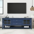 Free Shipping! Aukfa TV Stand for TVs up to 60 Inches, 2 Doors, Blue ...