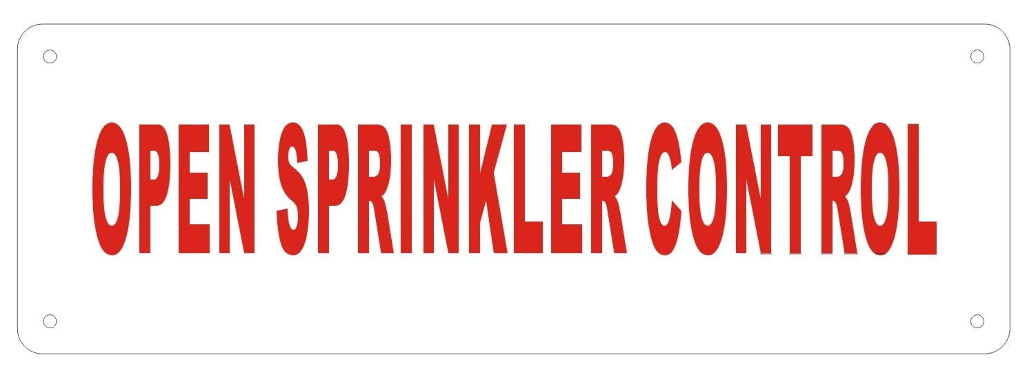 Open Sprinkler Control Sign (White, Reflective !!, Aluminium 2X6)(ref ...