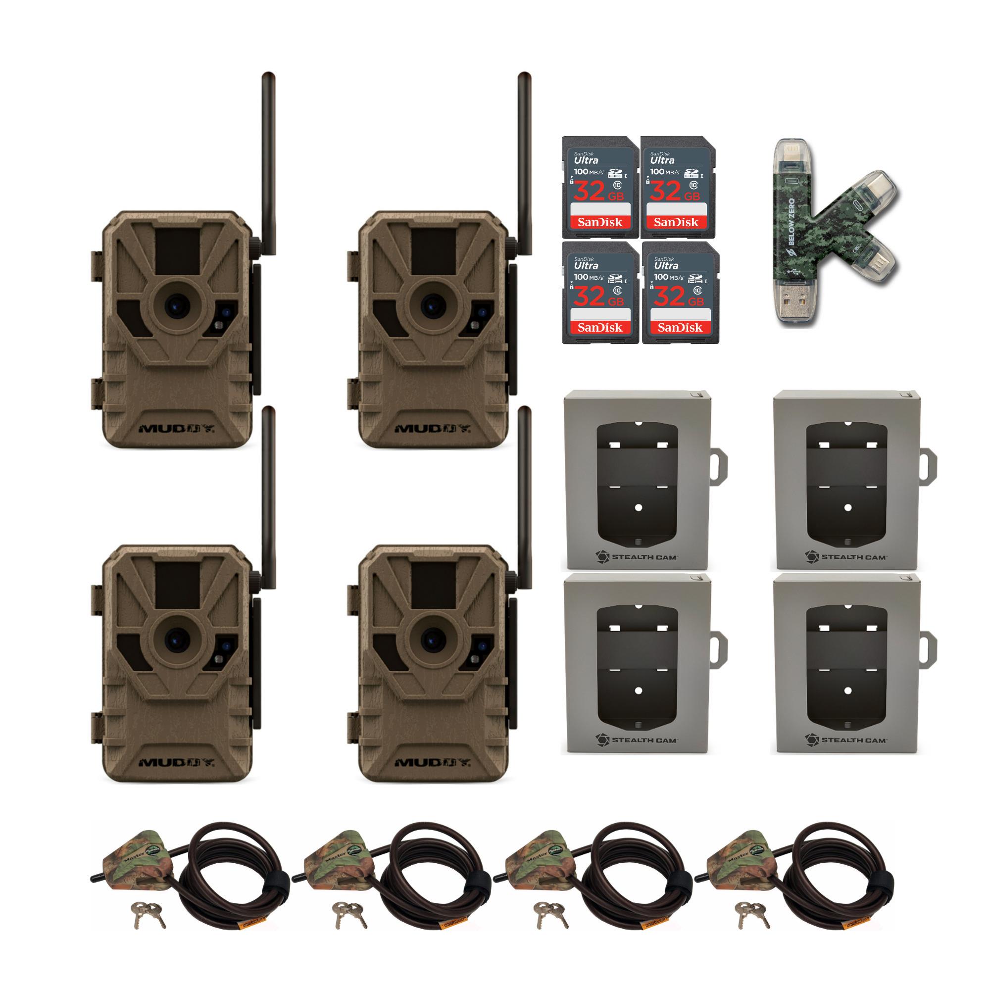 Muddy Manifest Cellular Camera (Verizon) Super Security Bundle (4-Pack ...