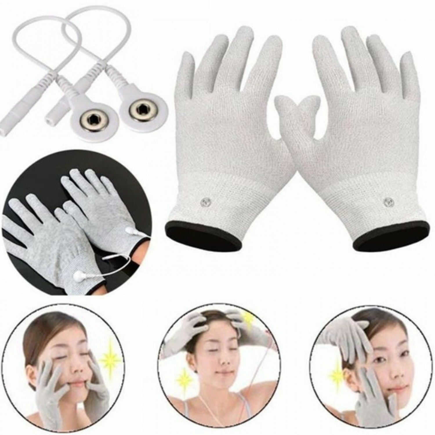 Pairs of Conductive Electrode Therapy Massage TENS Gloves + Socks for ...
