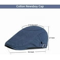 Men's Newsboy Cap Ivy Cotton Flat Hat Adjustable Cabbie Driving Hats ...