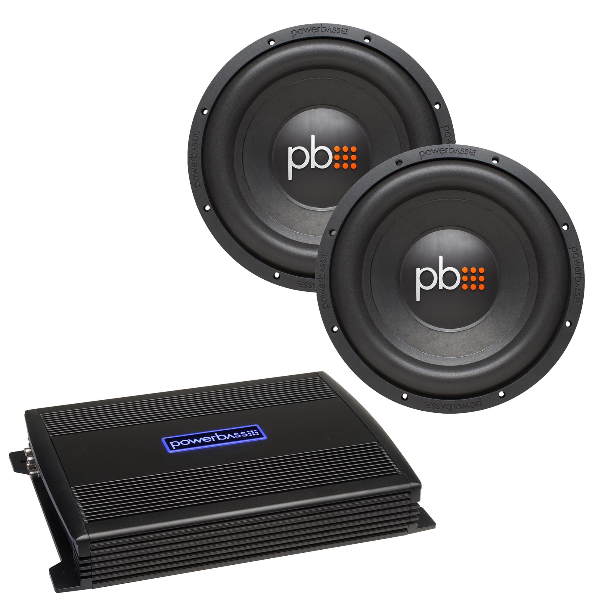 PowerBass 2 S-1204D 12" Dual 4-Ohm Subwoofers + 1 ASA3-600.1D ASA ...