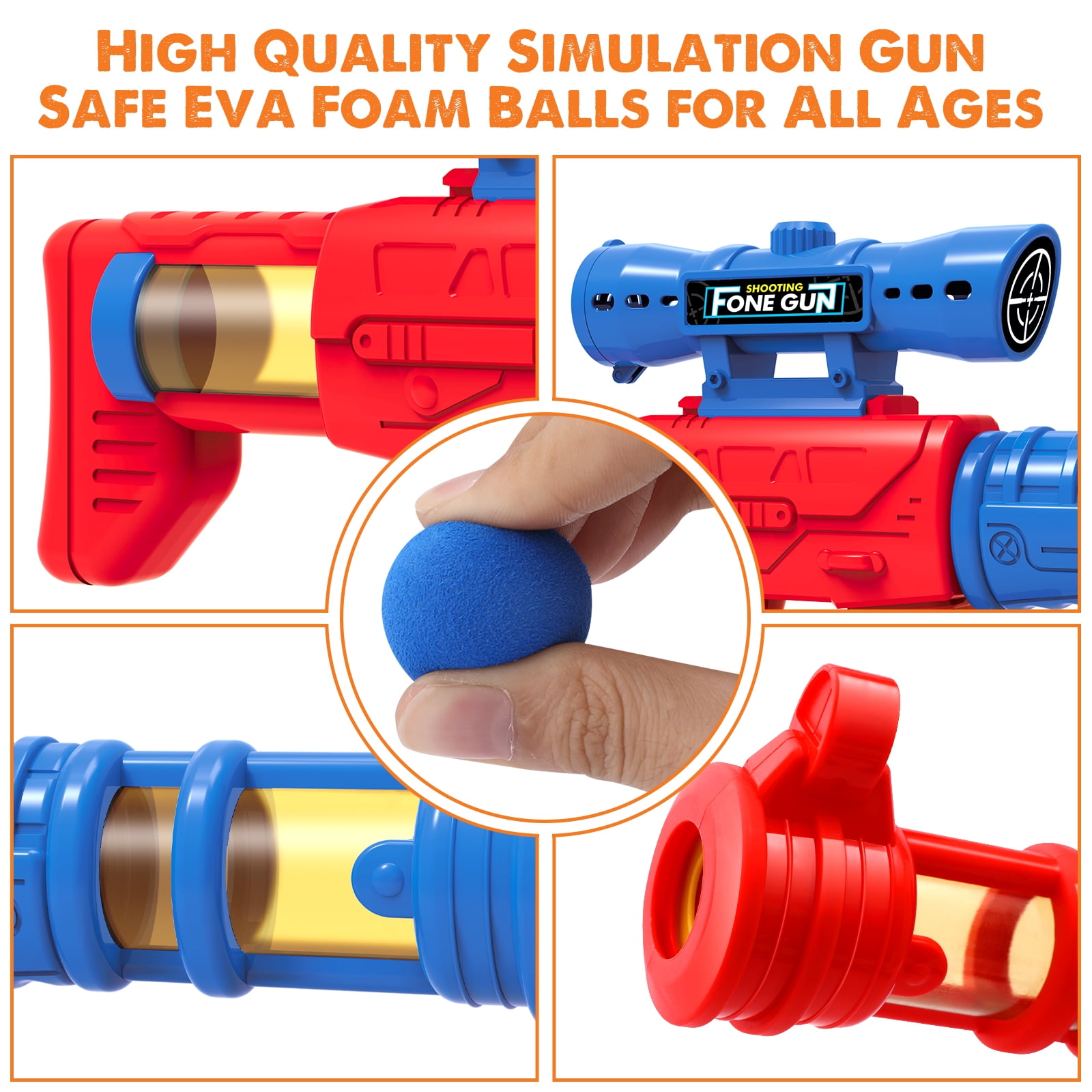 Buy Shooting Game Toy for Kids Foam Ball Shooting Air Toy Guns 2 Player ...