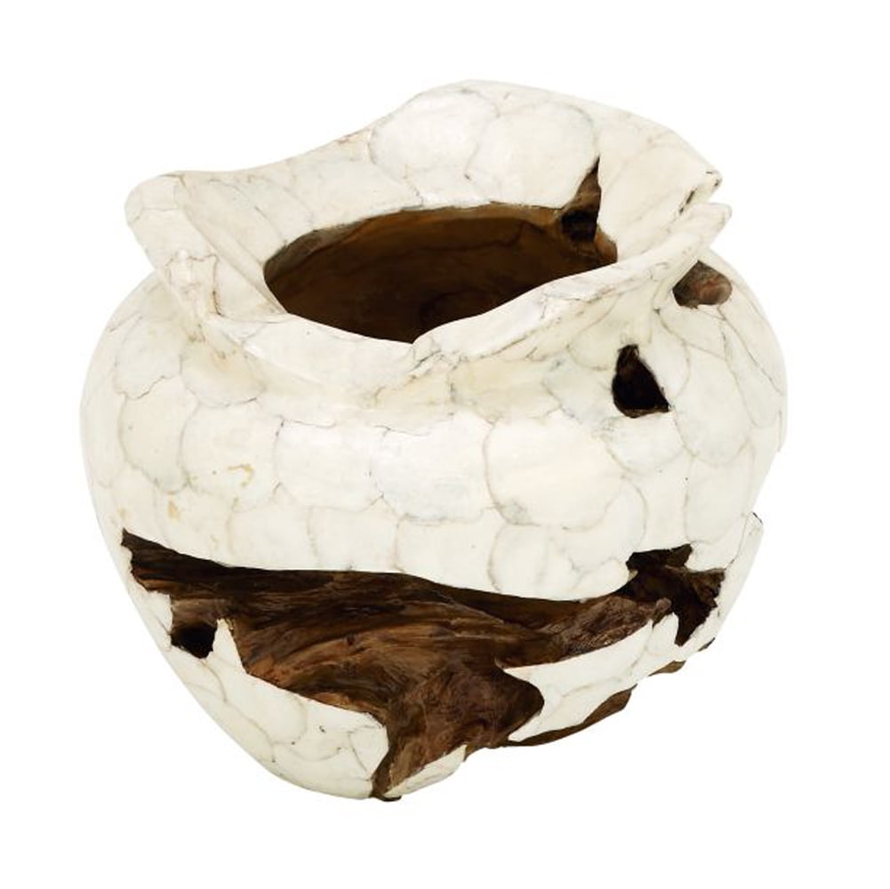 Magnificent Teak Capiz Vase - Walmart.com