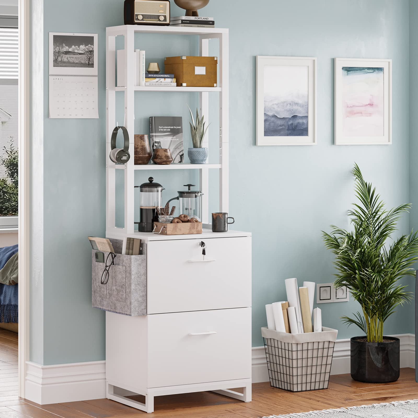 ADORNEVE File Cabinet with 2 Drawer, Freestanding Filing Cabinet with ...