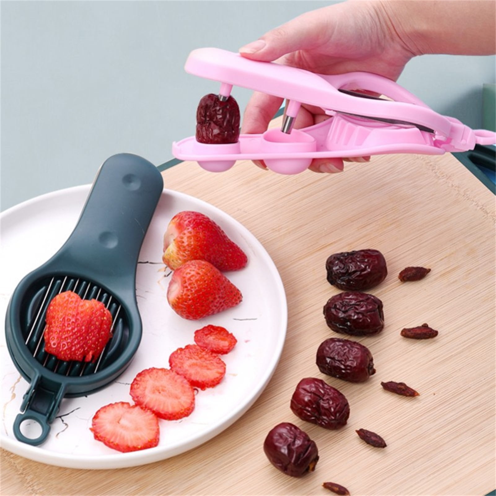 Fruit Pitter with Slicing Function - Sharp Blade, Fast Enucleation ...