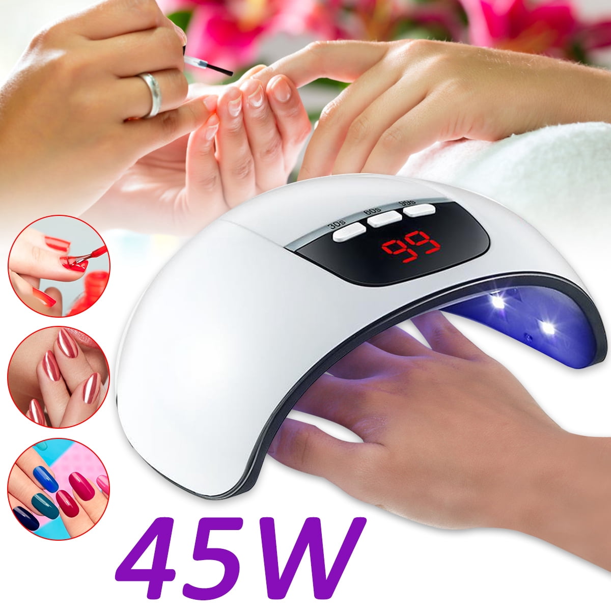45W LED UV Nail Lamp Light Professional Curing Lamps For Fingernail