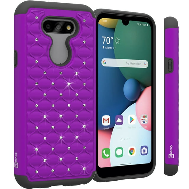 CoverON LG Phoenix 5 / Fortune 3 Case, Aurora Series Rhinestone Phone ...