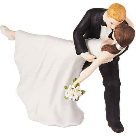 Romantic Dip Dancing Bride and Groom Couple Figurine for Cakes, Non ...