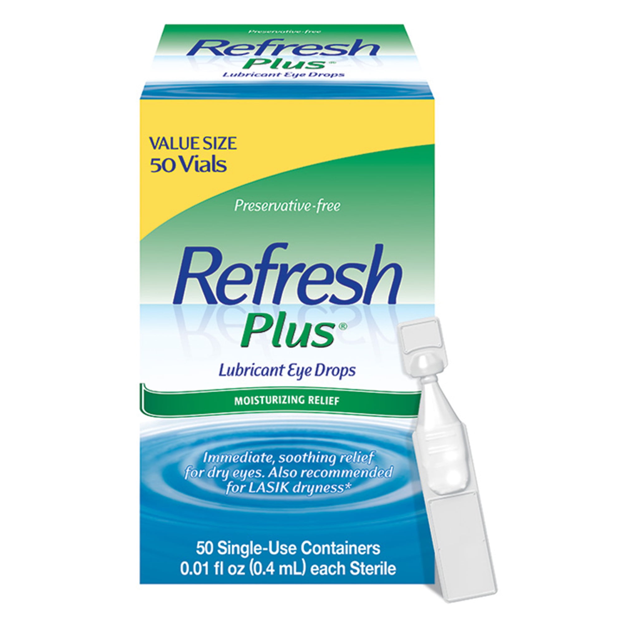 Refresh Plus Lubricant Eye Drops Non-Preserved Tears, 50 Single-Use ...