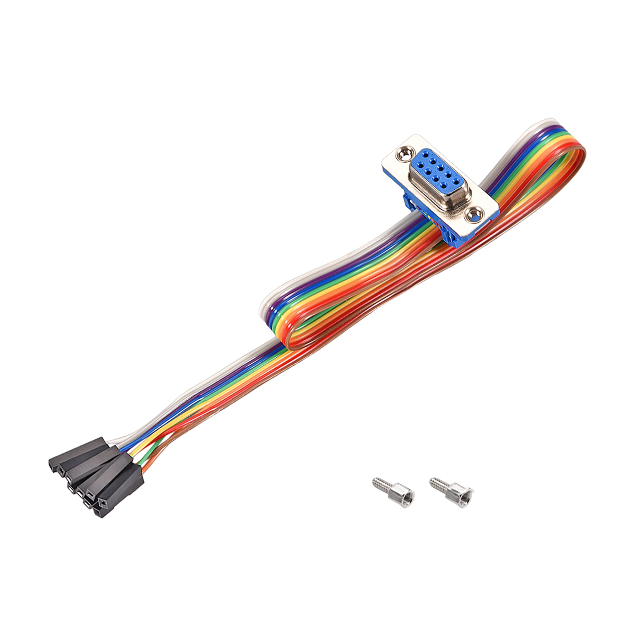 IDC Rainbow Wire Flat Ribbon Cable DB9 Female to 9P Connector 2.54mm ...