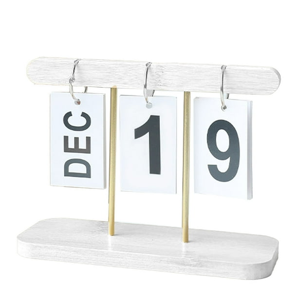 Standing Desk Flip Calendar,Perpetual Flip Calendar Wooden Daily Flip ...