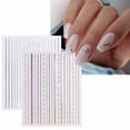 12-Piece Aurora Sparkle Nail Art Stickers - Self-Adhesive Holographic ...