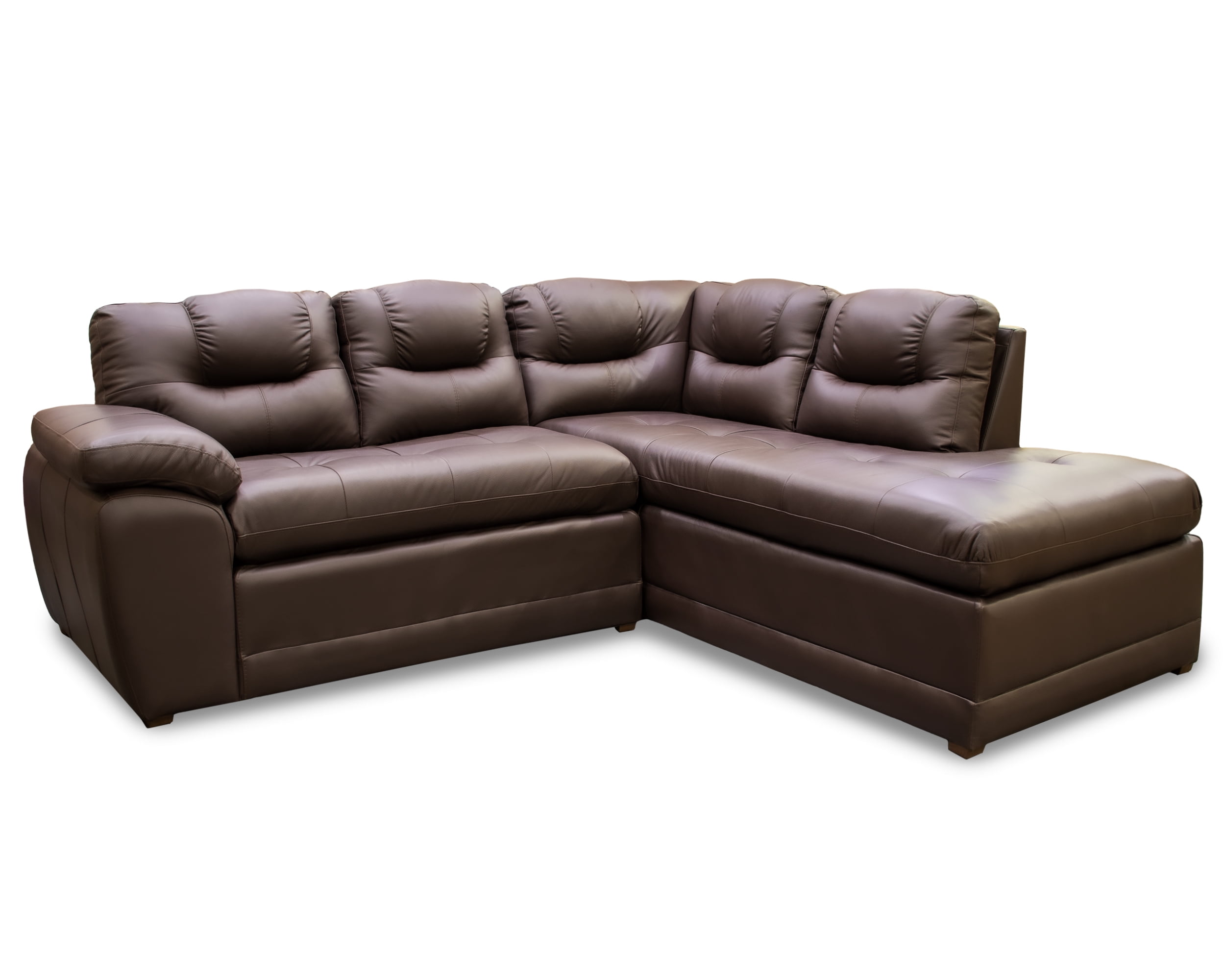 Sala Esquinera de Piel Genuina, Love Seat y Cheise Long, 4 plazas, Lado ...