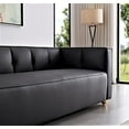 Velvet Sofa with Tufted Low Back Design, Elegant 3 Seater Couch ...