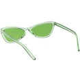 Translucent Retro Cat Eye Sunglasses Slim Arms Color Tinted Lens 57mm