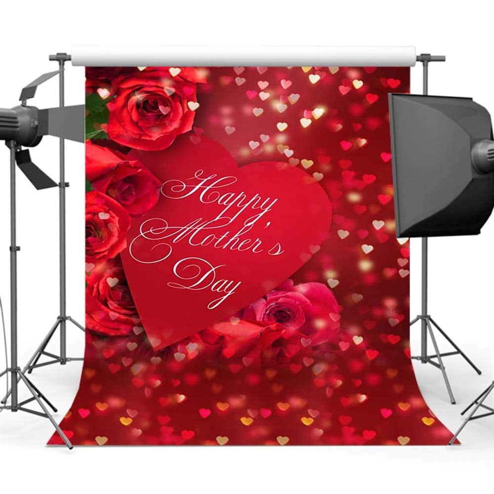 ABPHOTO Polyester 5x7ft Background Backdrop Happy Mother's Day Postcard ...