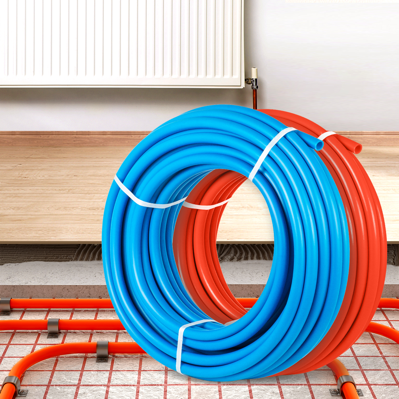 VEVOR PEX Pipe 2 Rolls Of 1 2 Inch X 100 Feet Flexible Water Pipe VEVOR PEX Pipe 2 Rolls Of 1 2 Inch X 100 Feet Flexible Water Pipe
