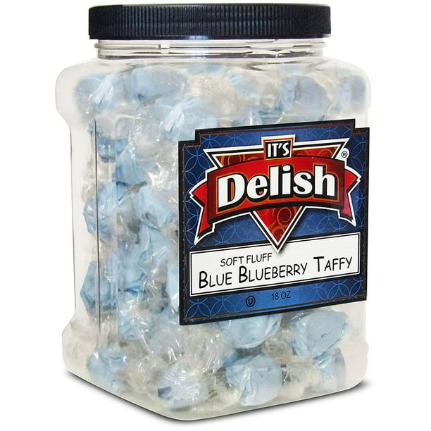 Blue Blueberry Flavored Taffy by Its Delish, 18 OZ Jumbo Container ...
