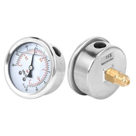 Oil Filled Pressure Gauge TS PGGZ60Z4-2bar 1/4BSP Y60 Axial Oil Filled ...