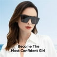 Dollger Square Oversized Sunglasses for Women Men Fashion Flat Top Big ...