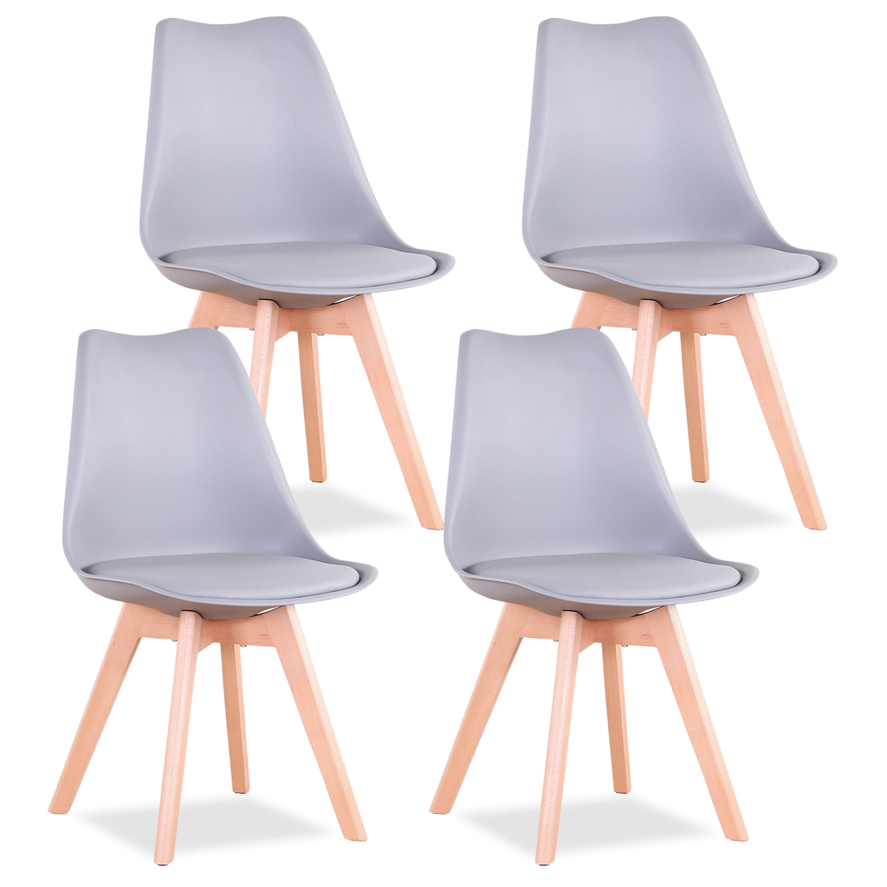 Set of 4 Upholstered Contemporary Dining Chair, Mid Century Modern ...